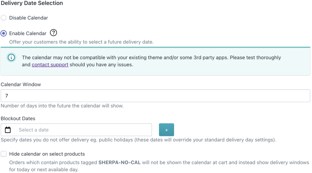 Sherpa Delivery Shopify App Updates March 2022